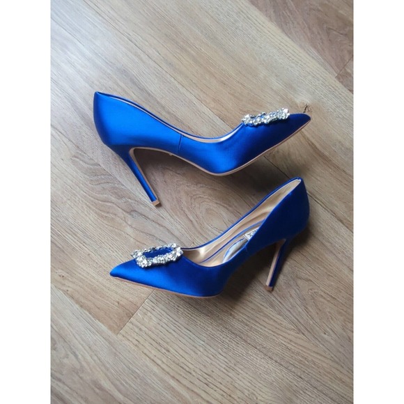 Badgley Mischka | Shoes | Badgley Mischka Cher Crystal Embellished Blue ...
